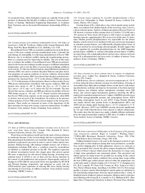 Pdf 157 Role Of Atf4 In Mediating Endoplasmic Reticulum Stress In Freeze Tolerant Wood Frogs
