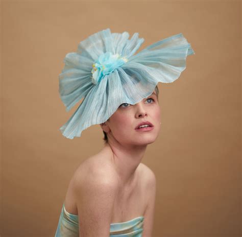 Blue Silk Abaca Headpiece Allesandria By Judy Bentinck Judy Bentinck