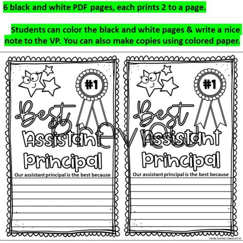 Assistant Vice Principal Coloring Pages Appreciation Tpt
