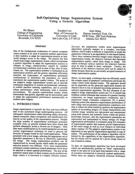 Pdf Self Optimizing Image Segmentation System Using A Genetic Algorithm