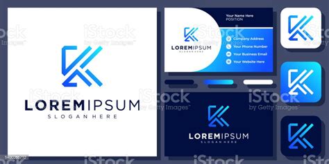 초기 편지 K 기술 디지털 솔루션 명함을 사용한 간단한 모노그램 벡터 로고 디자인 0명에 대한 스톡 벡터 아트 및 기타 이미지 0명 개념 광고 Istock