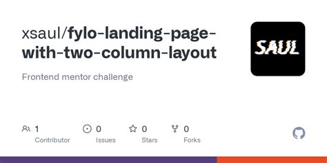 Github Xsaulfylo Landing Page With Two Column Layout Frontend