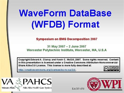 Wave Form Data Base WFDB Format Symposium On