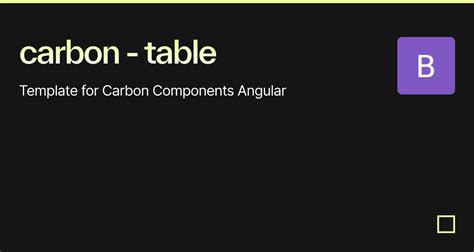 Carbon Table Codesandbox