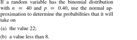 Solved If A Random Variable Has The Binomial Distribution Chegg