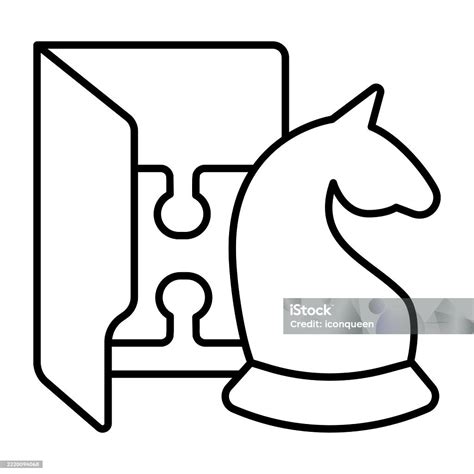 Logic Games Folder Thin Line Icon Neural Dataset Concept Vector Graphics Folder With Chess And
