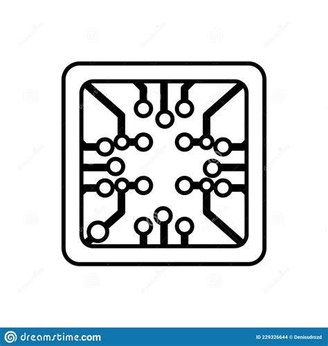 Chip Vector Icon Set Microchip Illustration Symbol Collection Cpu Sign Core Logo Stock Vector