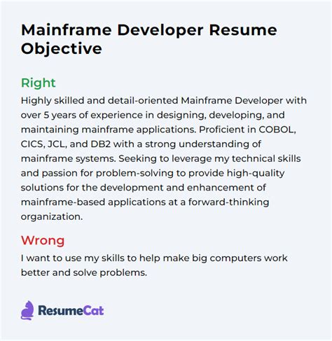 Top 18 Mainframe Developer Resume Objective Examples