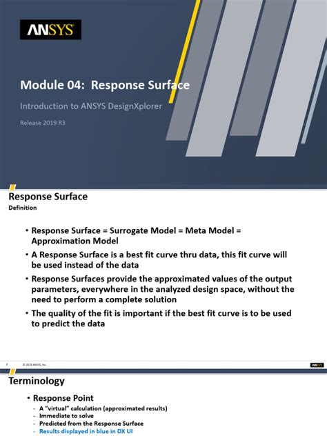 Response Surface Ansys Presentation 2019 Pdf Support Vector Machine