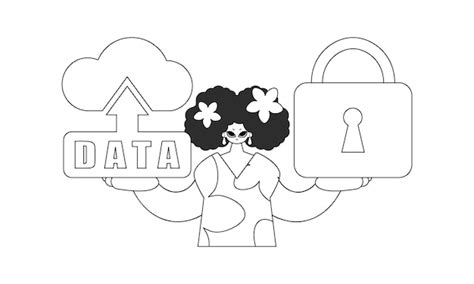 Premium Vector Girl With Cloud Logo For Iot Vector Illustration In