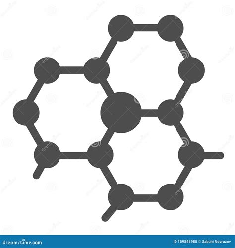 Molecule Structure Solid Icon Atom Connection Vector Illustration Isolated On White Stock