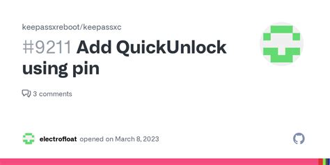 Add Quickunlock Using Pin · Issue 9211 · Keepassxrebootkeepassxc · Github