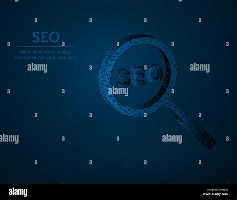 Seo Symbol Low Poly Vector Illustration Magnifying Glass And Seo