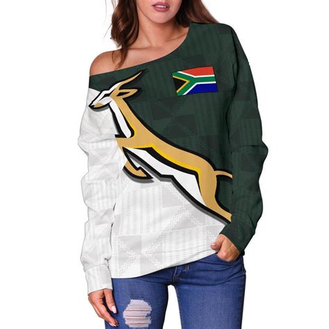 South Africa Springboks Forever Off Shoulder Sweater Aljaira