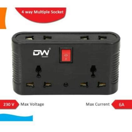 Digiway 3 Pin Multi Plug Point Cordless Wall Socket Extension Board Universal Sockets And 1