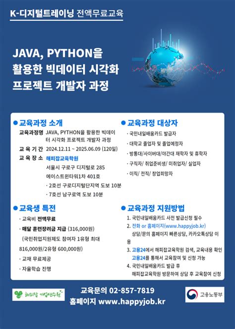 해피잡교육학원구디자바학원 Java Python을 활용한 빅데이터 시각화 프로젝트 개발자 과정~1210 개발교육