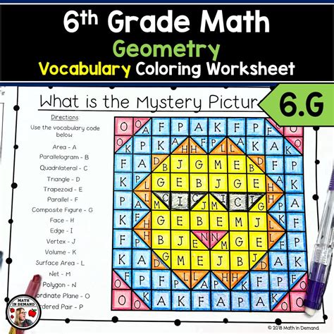 6th Grade Math Vocabulary Coloring Worksheet For 6 G Worksheets Library