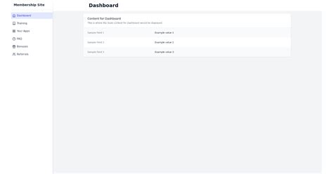 Dashboard Layout Free React Tailwind Component