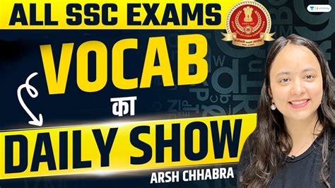Daily Vocab Show Ssc Chsl Cgl Cpo Mts 2024 Arsh Chhabra Youtube