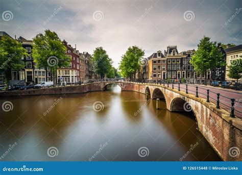 Famous Keizersgracht Canal Intersection In Amsterdam Editorial Stock