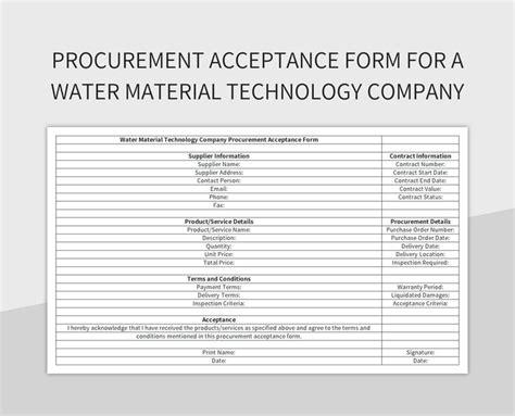 A Companys Material Procurement And Approval Form Excel Template And
