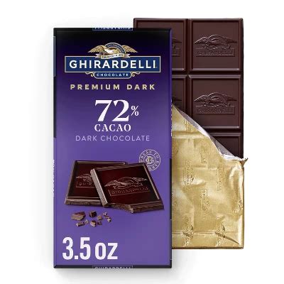 Ghirardelli Intense Dark 72 Cacao Dark Chocolate Candy Bar 3 5oz