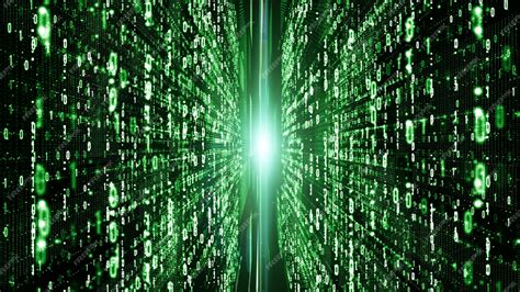 Premium Photo Abstract Digital Matrix Particles Flow Digital Data