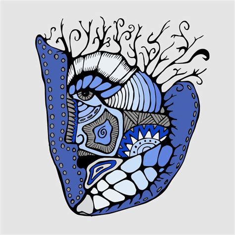 Stock Abstract Face Doddle Pattern Stock Illustration Illustration