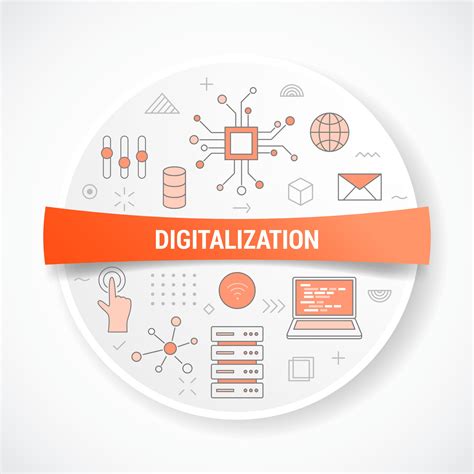 Digitalization With Icon Concept 3415724 Vector Art At Vecteezy