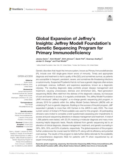 Pdf Global Expansion Of Jeffreys Insights Jeffrey Modell Foundation