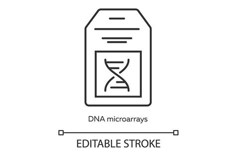 Dna Microarray Linear Icon Dna Microarray Dna Line Illustration