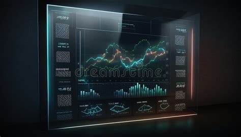 Trading Chart On Hologram Shows A Futuristic And Dynamic Representation