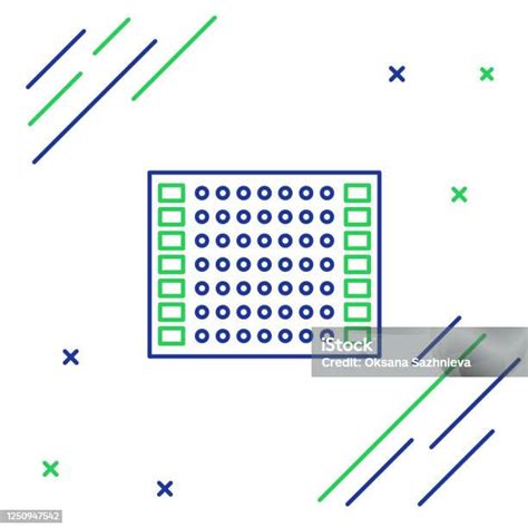 흰색 배경에 격리 된 라인 인쇄 회로 기판 Pcb 아이콘 다채로운 개요 개념 벡터 Cpu에 대한 스톡 벡터 아트 및 기타 이미지
