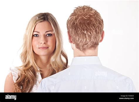 Couple Front Back Stock Photo Alamy