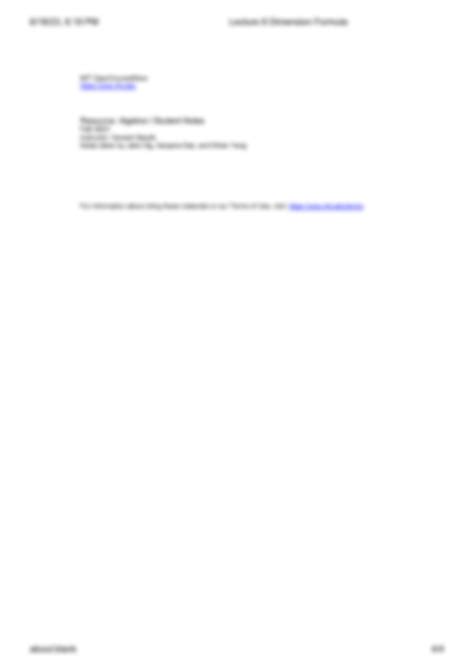 Solution Lecture 8 Dimension Formula Studypool