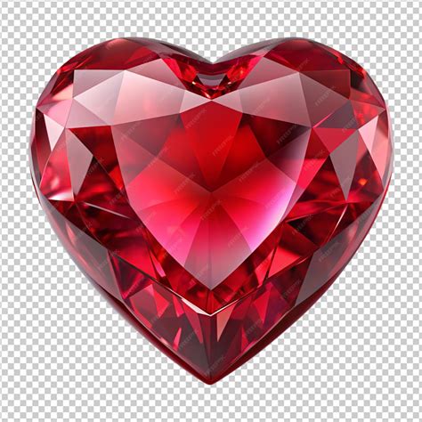 Ruby Heart On Isolated Concept Of Love And Romance Png Premium Ai