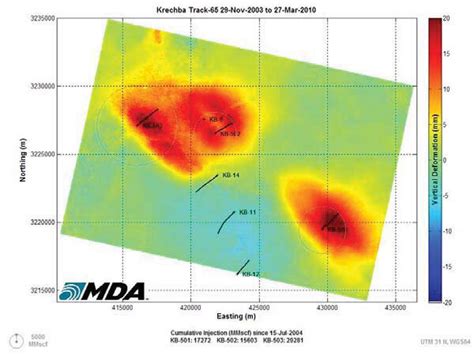 Image Generated From Insar Data That Depicts Cumulative Surface