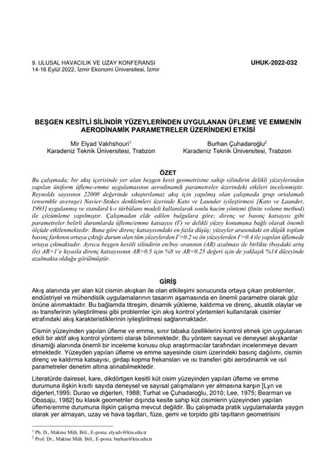 Pdf BeŞgen Kesİtlİ Sİlİndİr YÜzeylerİnden Uygulanan Üfleme Ve Emmenİn