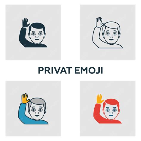 Premium Vector Private Emoji Icon Set Four Elements In Diferent Styles From Visual Device