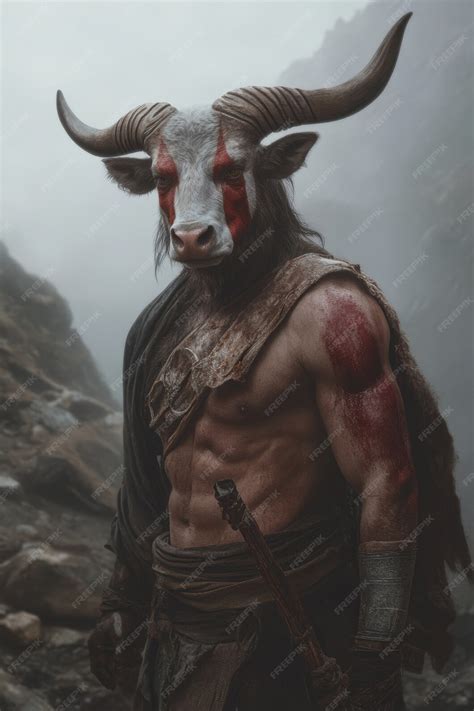 Porträt Des Mythologischen Minotaurus Ki Generiertes Bild