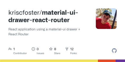 Github Kriscfostermaterial Ui Drawer React Router React Application