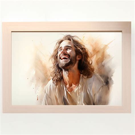 Jesus Laughing Smiling Christ Digital Print Jesus Smiling