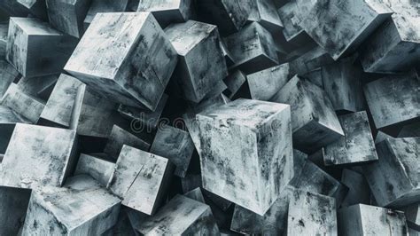A Chaotic And Abstract Jumble Of Cubes Each One Overlapping And