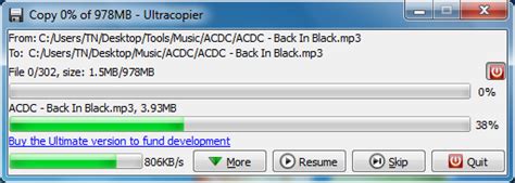 ultracopier file copying tool with play pause feature
