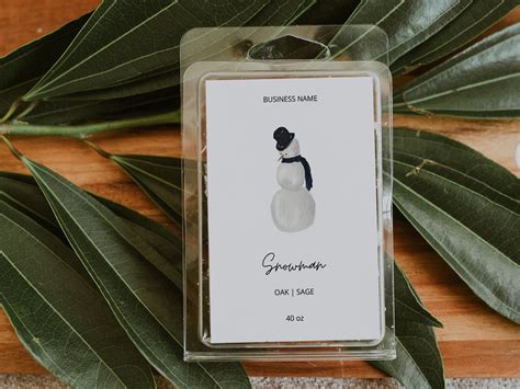 Christmas Editable Wax Melt Label Template Modern Wax Label Etsy