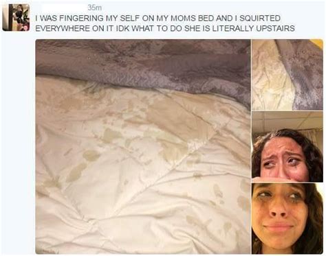 Girl Squirts All Over Moms Bed Rthathappened