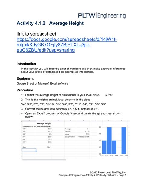 Average Height Activity Statistics And Data Analysis