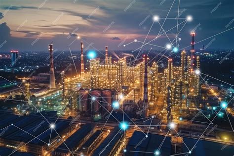 Premium Photo Modern Factory Communication Network Iot Ict 5g Smart