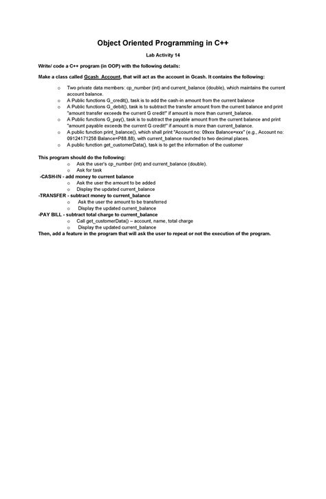 OOP In C Lab Object Oriented Programming In C Object Oriented Programming In C Lab