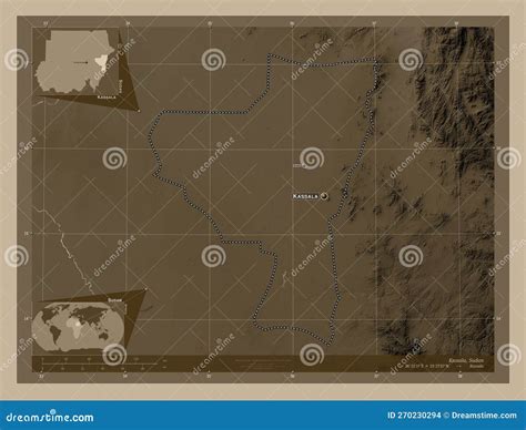 Kassala Sudan Sepia Labelled Points Of Cities Stock Illustration Illustration Of Territory